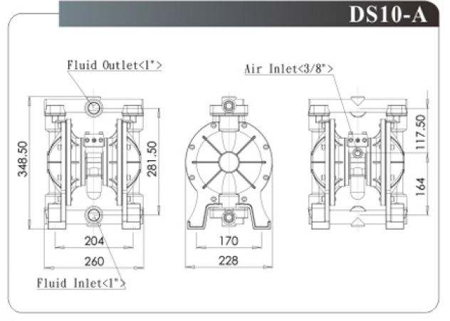 High-Efficiency 1" Air-Operated Double Diaphragm Pump: - Guan Piin ...